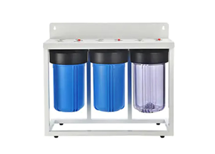3 Stage 1" NPT Brass Port Water Filter Housing 10"X4.5" Jumbo Water ...