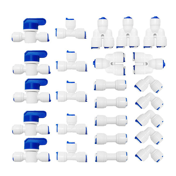 POM Plastic Water Filter Connection Fittings Push In Quick Connectors 3 ...