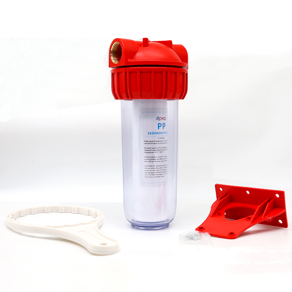 Rumah Filter Air Standar 10 inci Merah 10"x2.5" Tahap Tunggal dengan ...